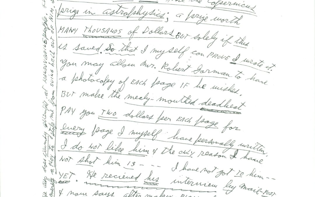 (RG) September-1981, Scientific Manuscript Envelope from Carl Allen to ...